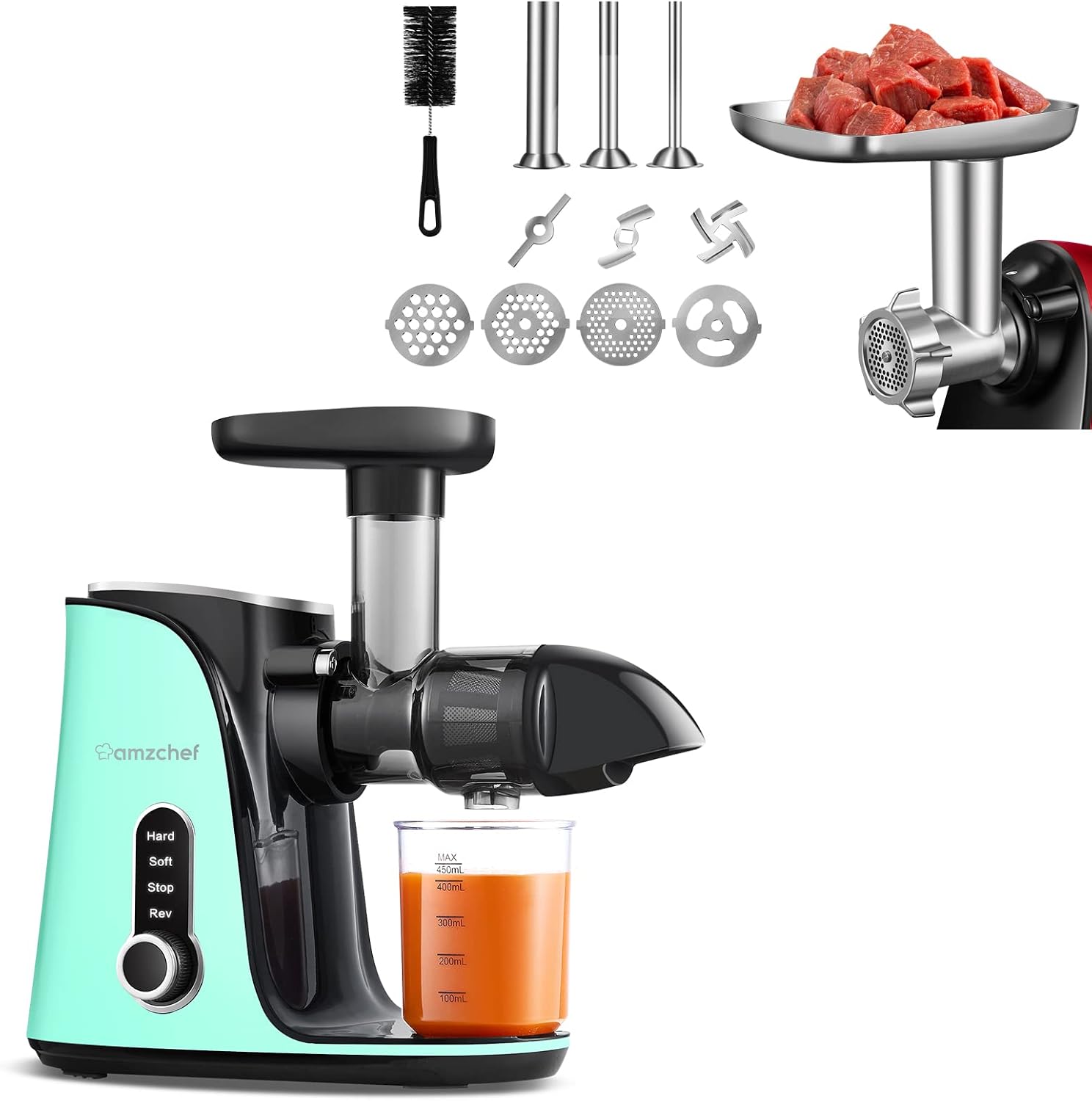 Amazon.com: Cold press juicer Bundled with AMZCHEF Meat Grinder ...
