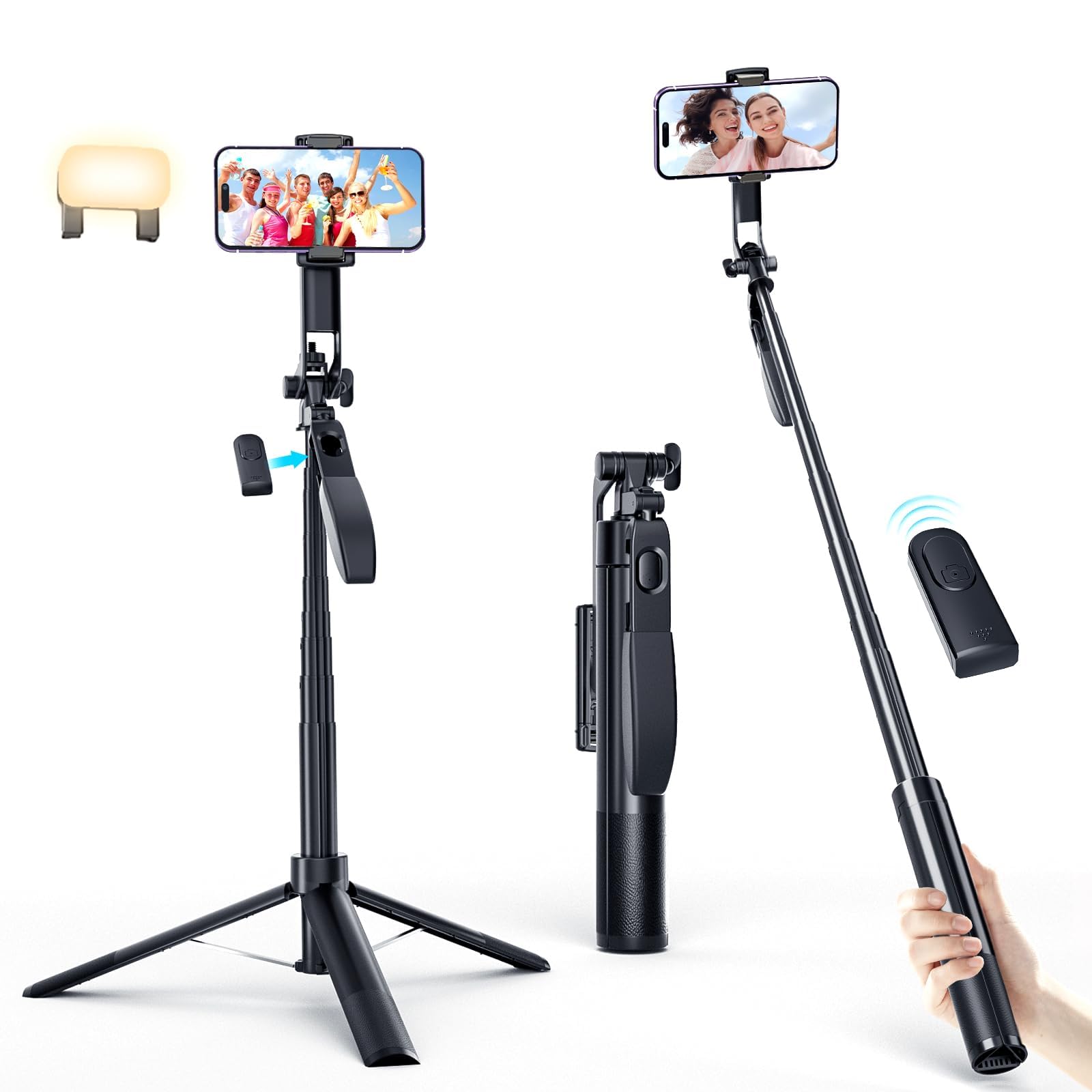 Amazon.com: Marchpower 67'' Tripod for Cell Phone, Selfie Stick Tripod ...
