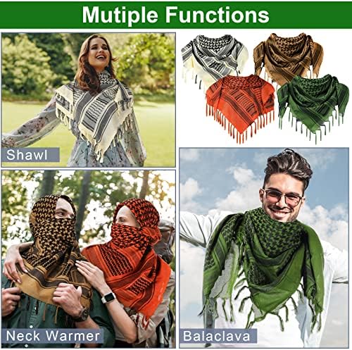 Janmercy 16 Pcs Military Shemagh Tactical Desert Scarf Keffiyeh Head ...