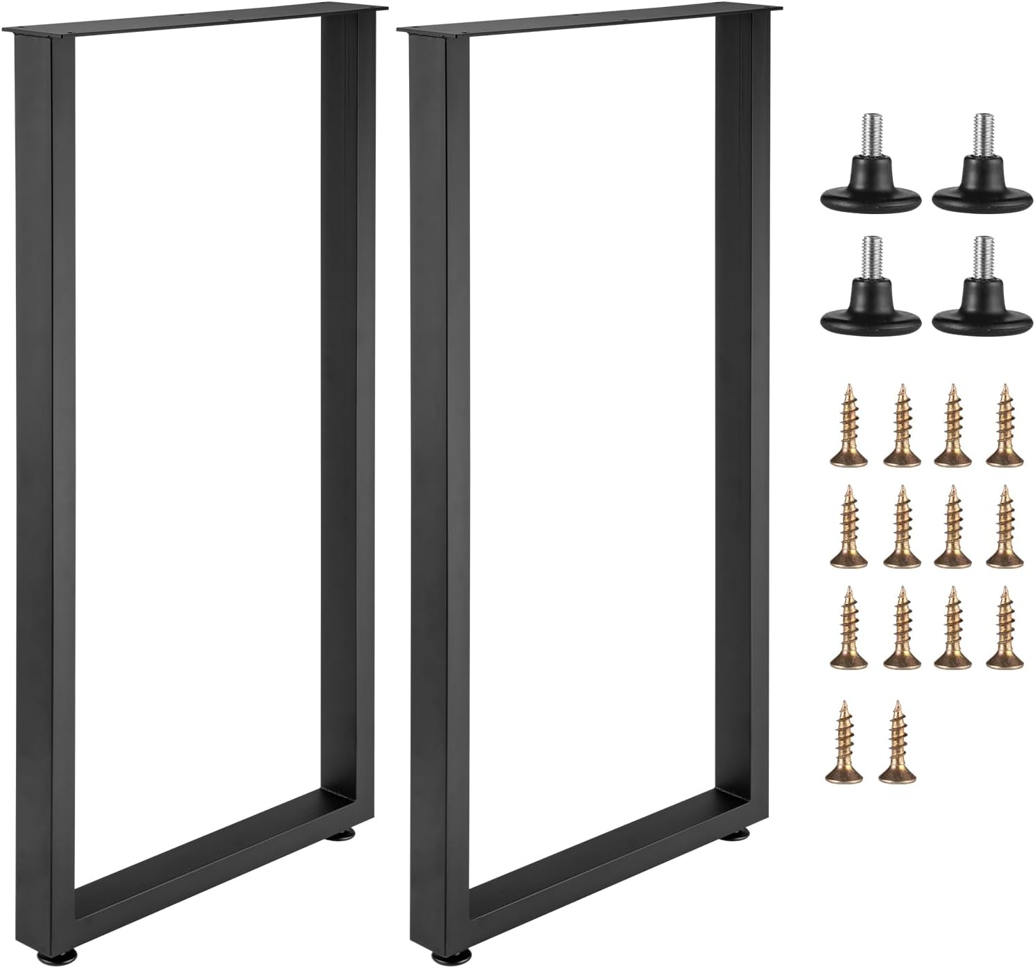 Tolstil 100CM Black Square Metal Table Legs, Set of 2, Supports Up to ...