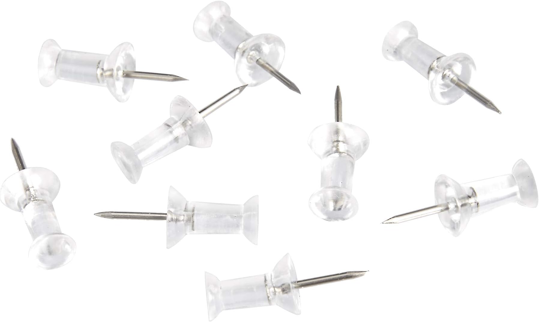 Amazon Basics Push Pins, Clear Plastic Head, Steel Point, 600-Count ...
