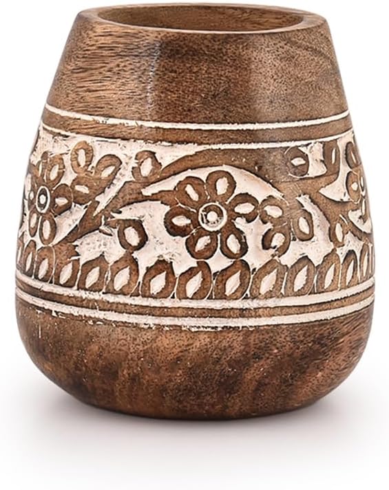 Indus Lifespace Pen Stand Mango Wood Wood Desk Pencil Holder Stand Art ...
