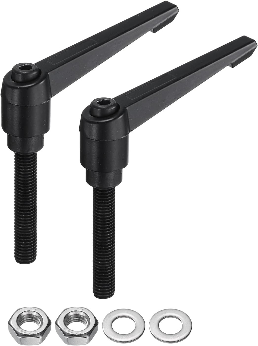 Amazon.com: uxcell 2pcs Lever Adjustable Handles M10 x 60mm Metric Male ...