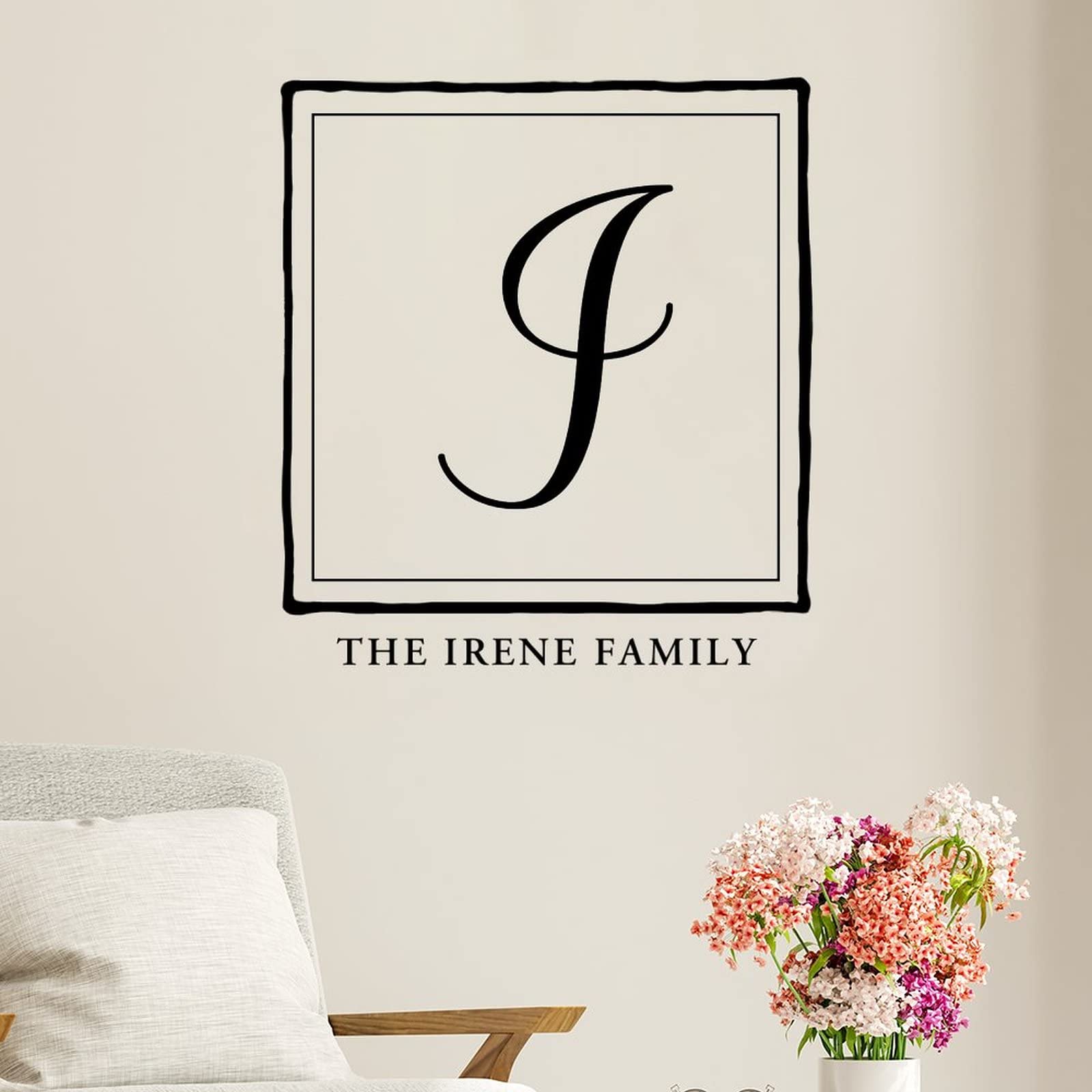 Monogrammed Initials For Wall Stickers Fancy Split Letter Monogram