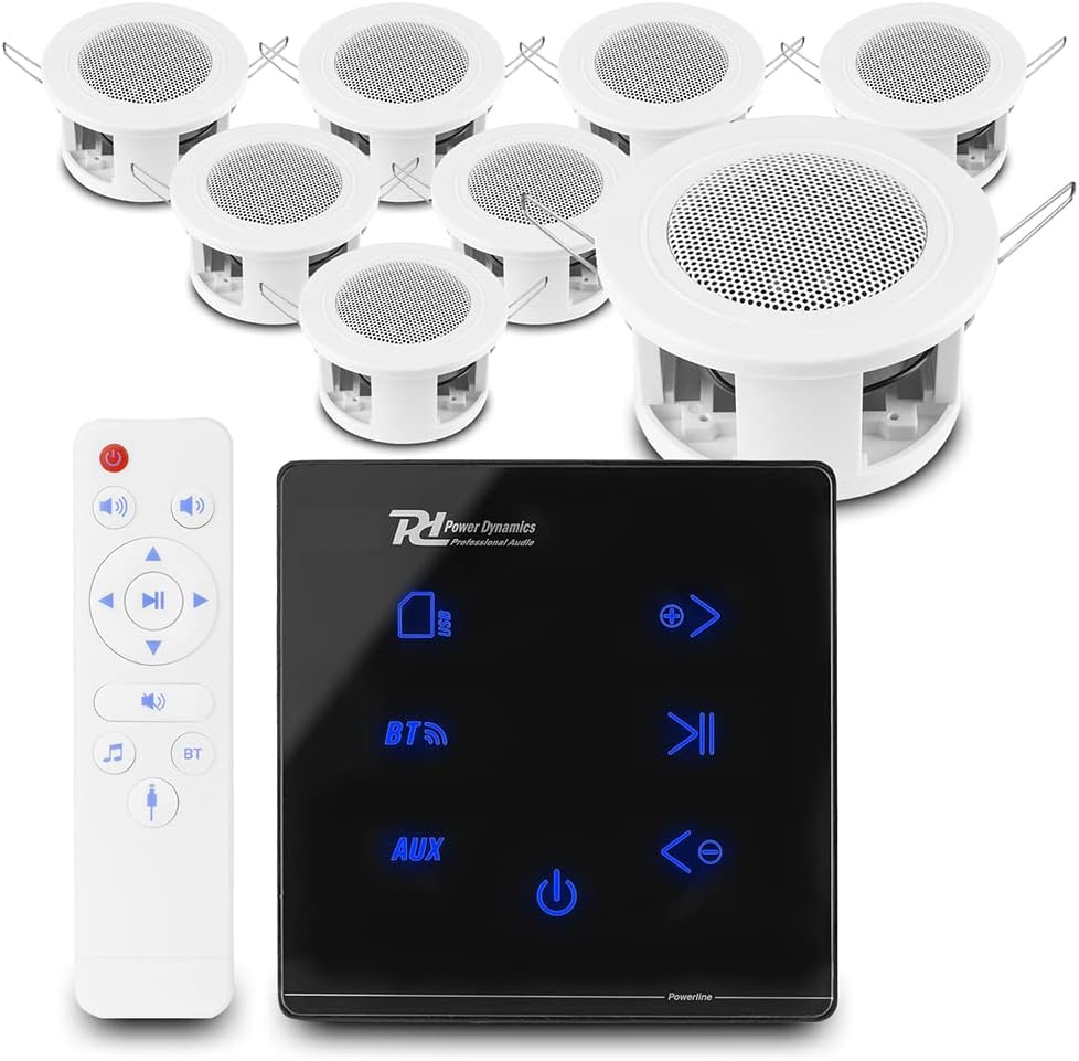 Power Dynamics Bluetooth Ceiling Speakers System, Powerline A100B In ...