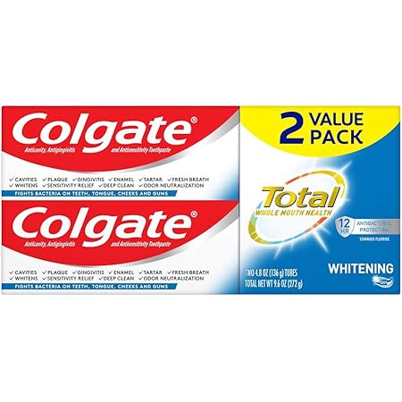 Amazon.com : Colgate Total Whitening Toothpaste Twin Pack - 6 Ounce ...
