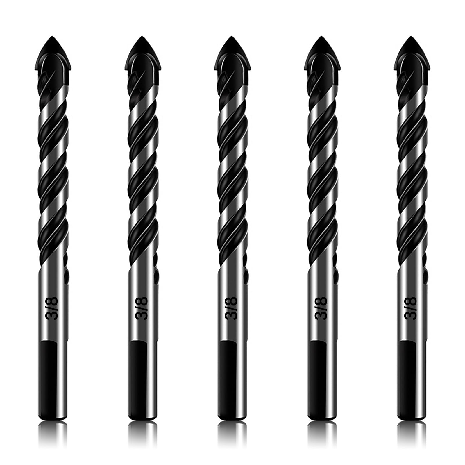 Snapklik.com : 5-Piece 3/8 Masonry Drill Bits For Tile Glass Ceramic ...