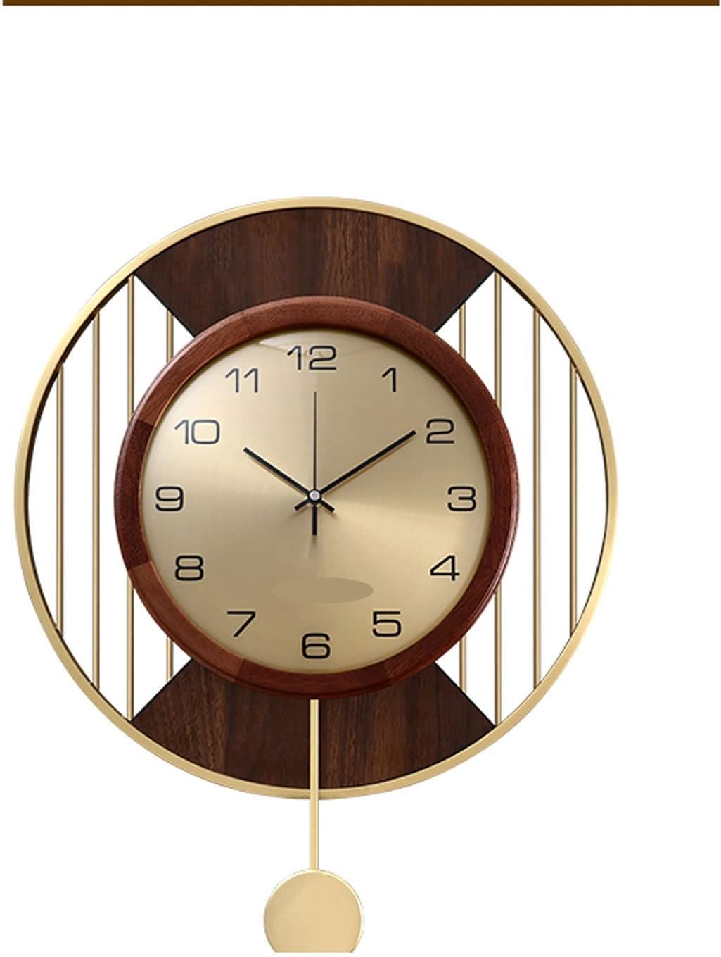 Amazon.com: Wall Clock,Modern Retro Wood Wood Frame Brass Dial, Silent ...