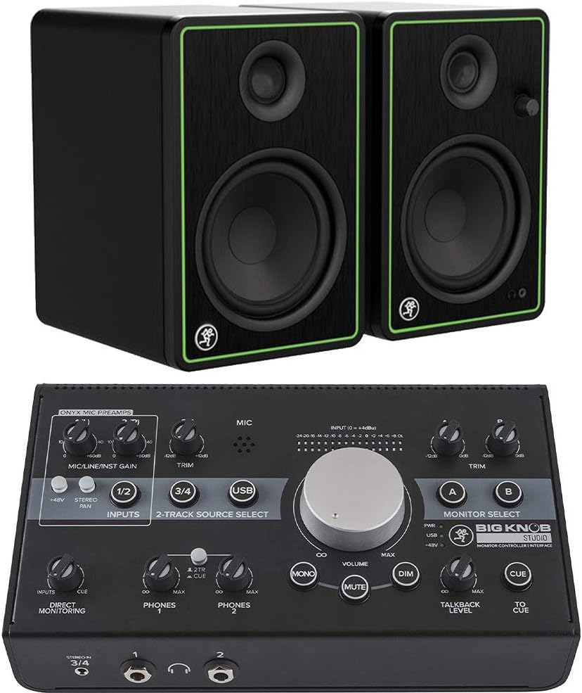 Amazon.com: Mackie Bundle with CR5-X Studio Monitor - Pair + Big Knob ...