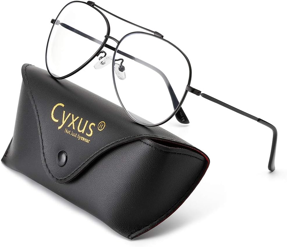 Amazon.com: Cyxus Aviator Glasses Stylish Blue Light Blocking ...