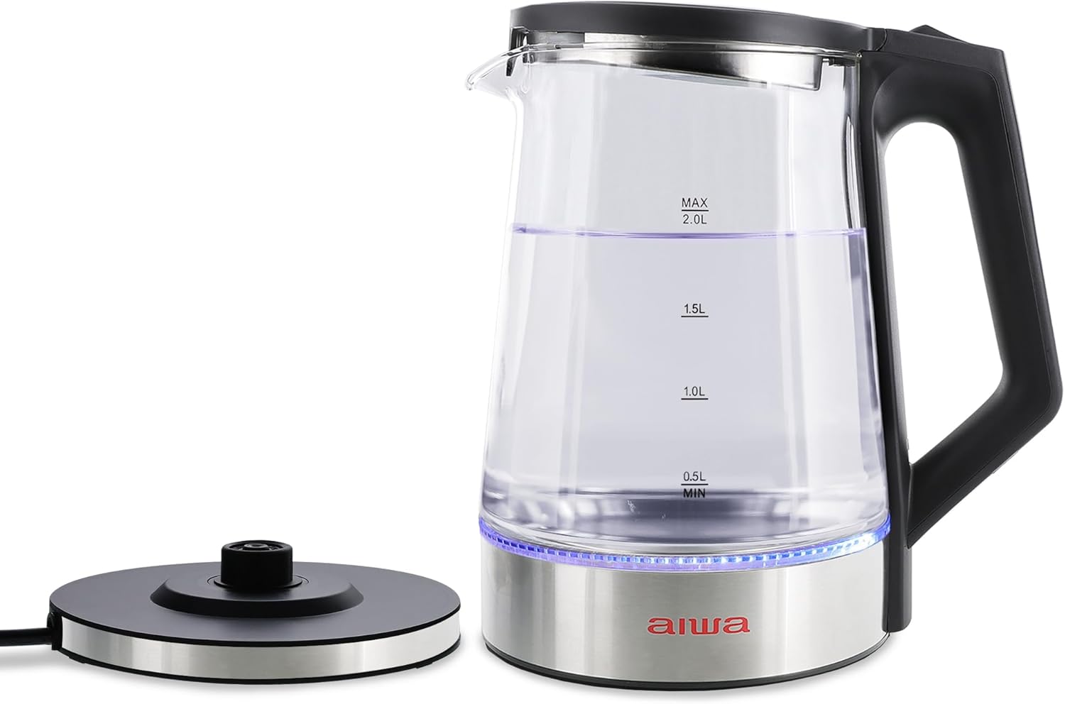 Amazon.com: Aiwa 2 Liter Electric Water Kettle, 8.4 Cups Fast Hot Water ...