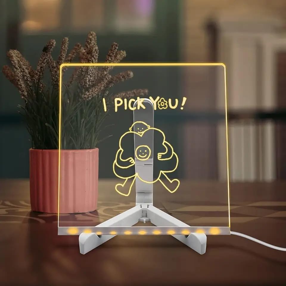 Eitheo Rewritable White Board with Light Dry Erase Board with Stand for ...