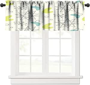 Amazon.com: Medieval Modern Valence Curtains Retro 1950s Atomic Science ...