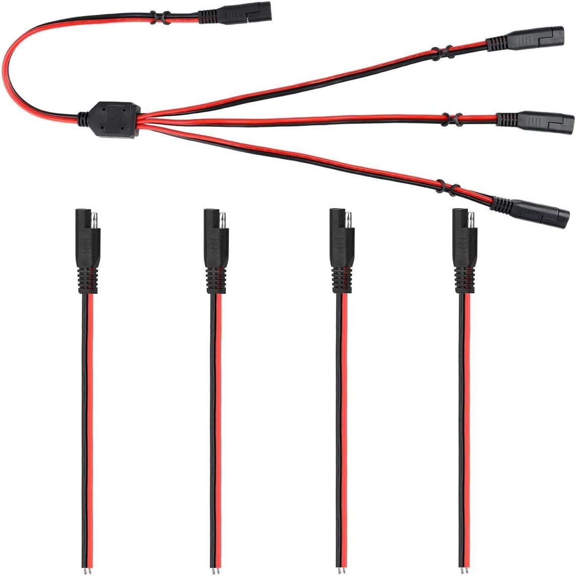 Amazon.com: SAE Power Extension Cable Y Splitter 1 to 3 Connector With ...