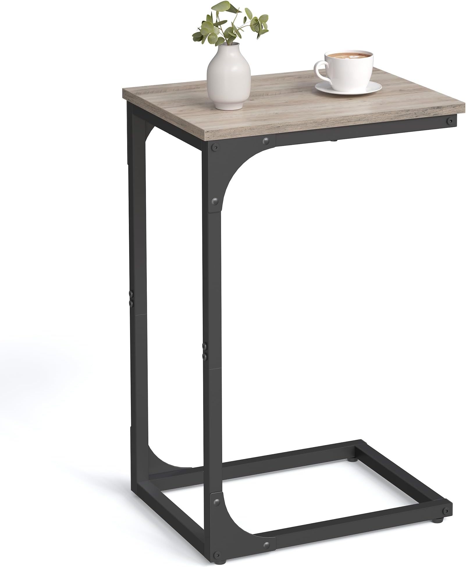 Amazon.com: Honey-Can-Do Round C End Table, Natural TBL-09246 Black ...