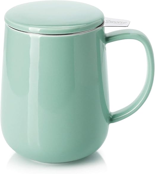 Amazon.com: Sweese 20 OZ Porcelain Tea Mug with Infuser and Lid, Loose ...