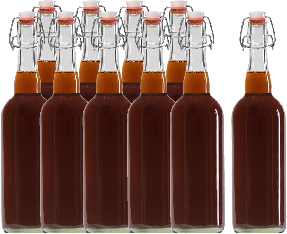 hocz 10er Set Bügelflaschen Bügelflasche Glasflaschen 200ml mit ...