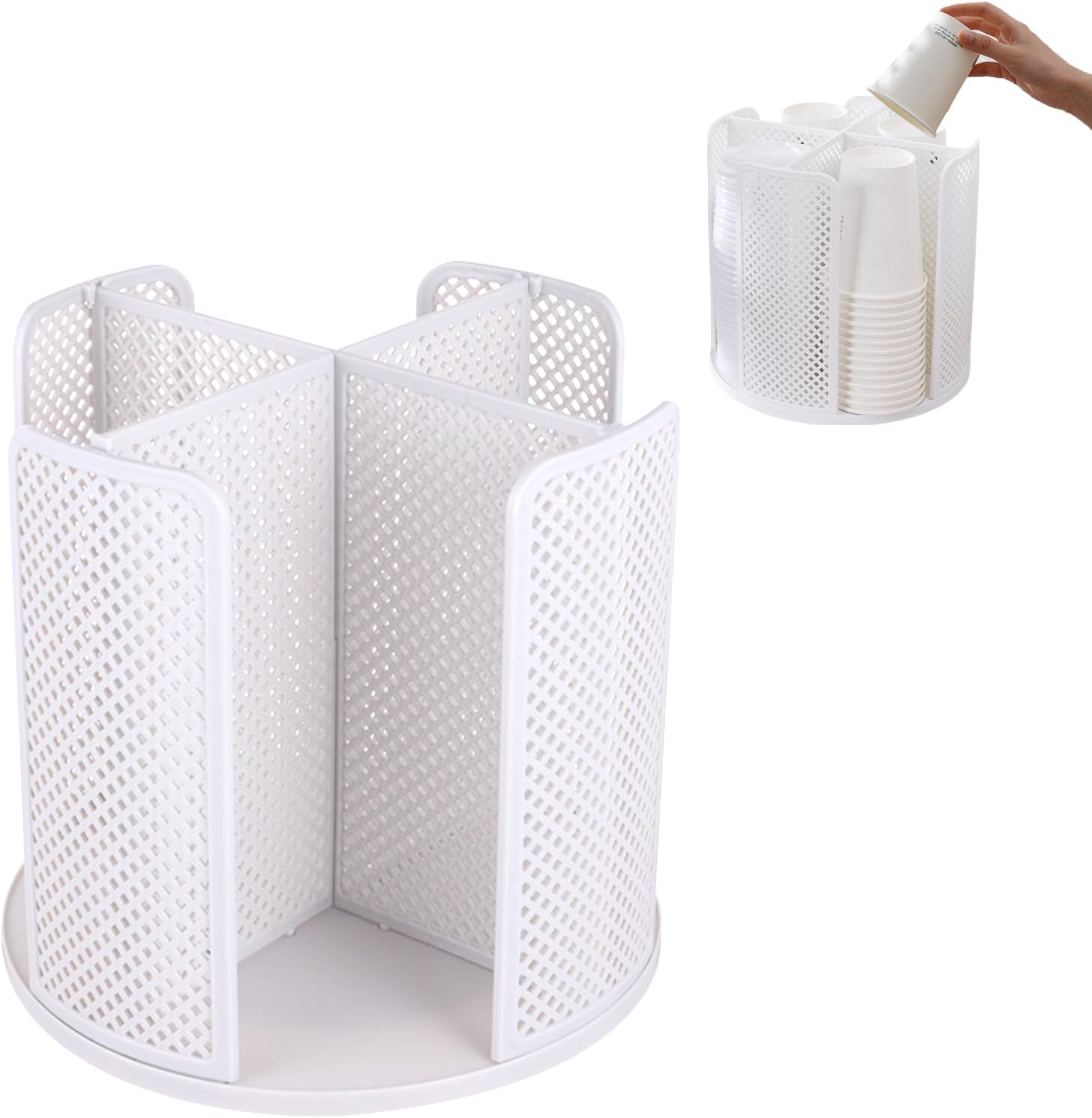 Rotated Cup and Lid Dispenser, Paper Cup Holder for Countertop, Coffee ...