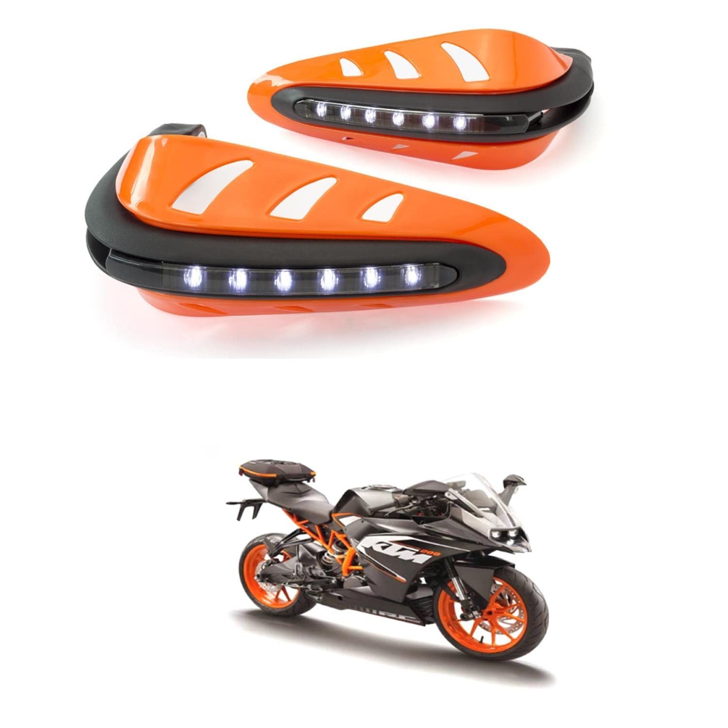 XZRTZ 7/8 inch Motorcycle Hand Guard Kit Light LED Handle Bar Protector ...