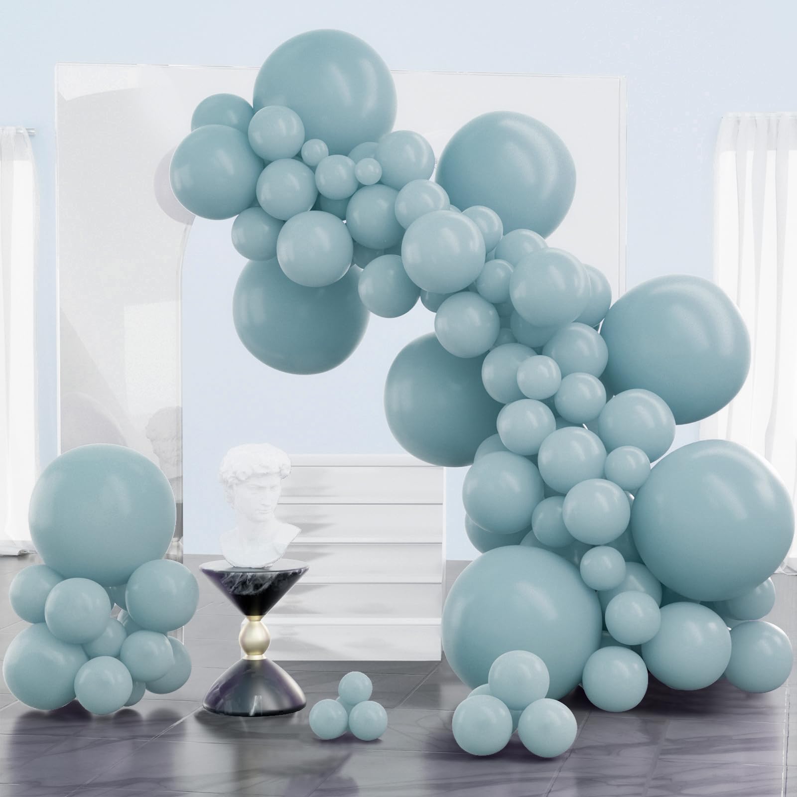 Amazon.com: PartyWoo Pale Aqua Balloons, 100 pcs Boho Blue Balloons ...