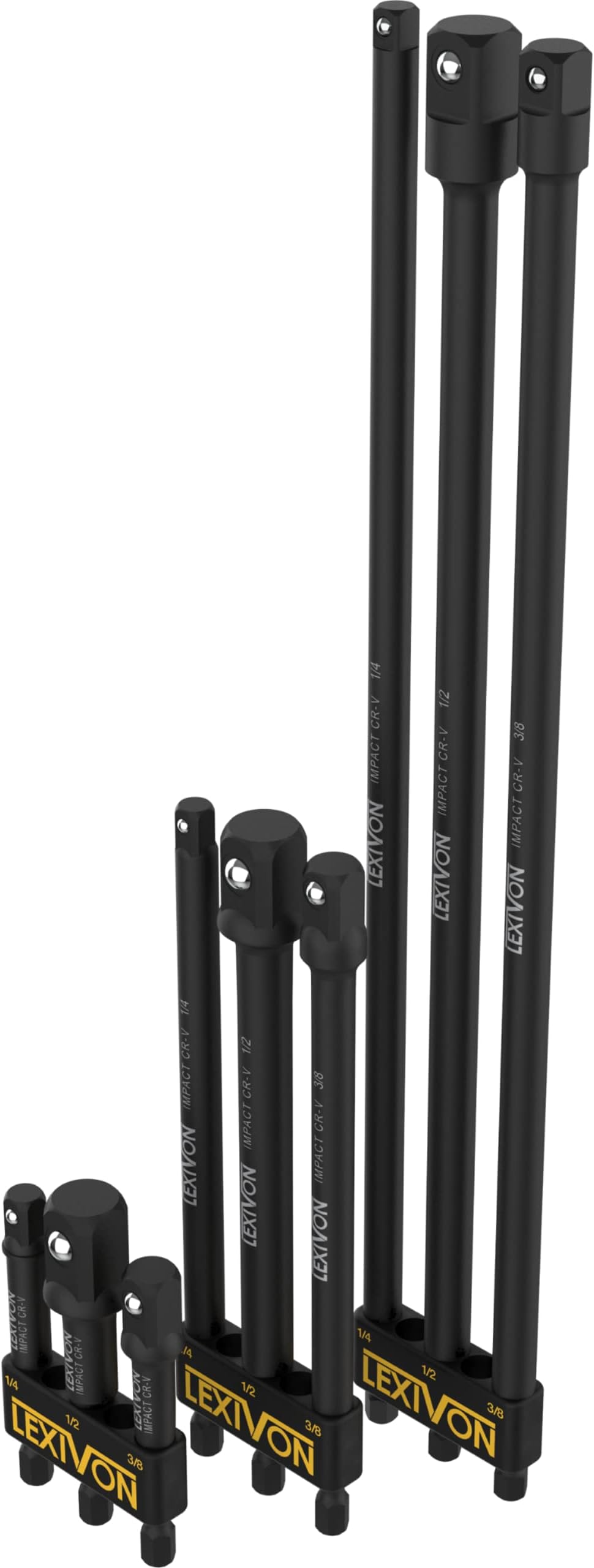 LEXIVON Impact Socket Adapter & Magnetic Bit Holder Set | 4 Pieces of 1 ...