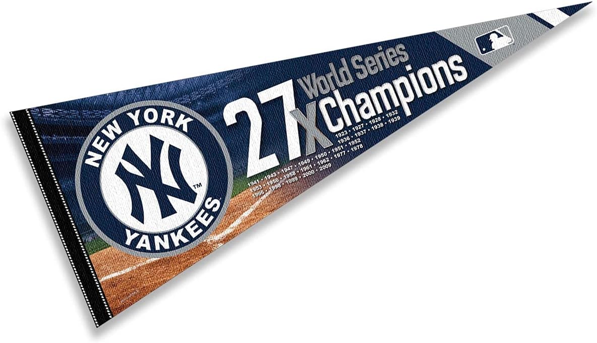 Amazon.com : Yankees 27 Time Champions Pennant Flag : Sports & Outdoors