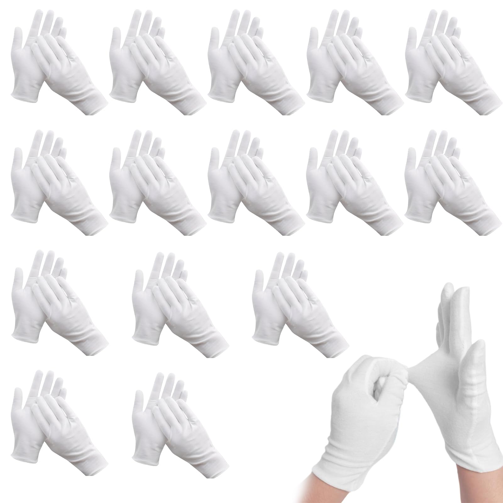 15 Pairs White Gloves, White Cotton Gloves Work Gloves Protective ...