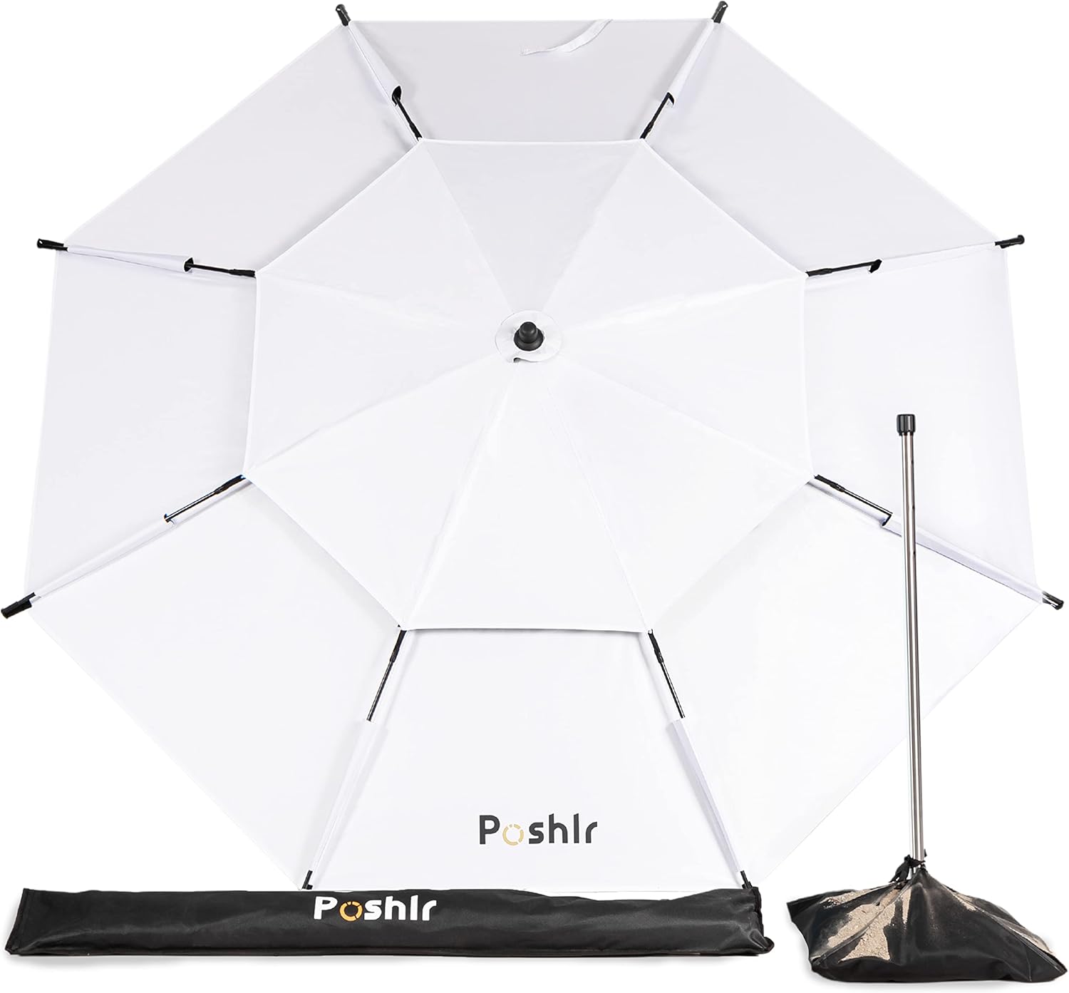 Amazon.com : Poshlr Beach Umbrella with Sand Anchor, Portable, Heavy ...