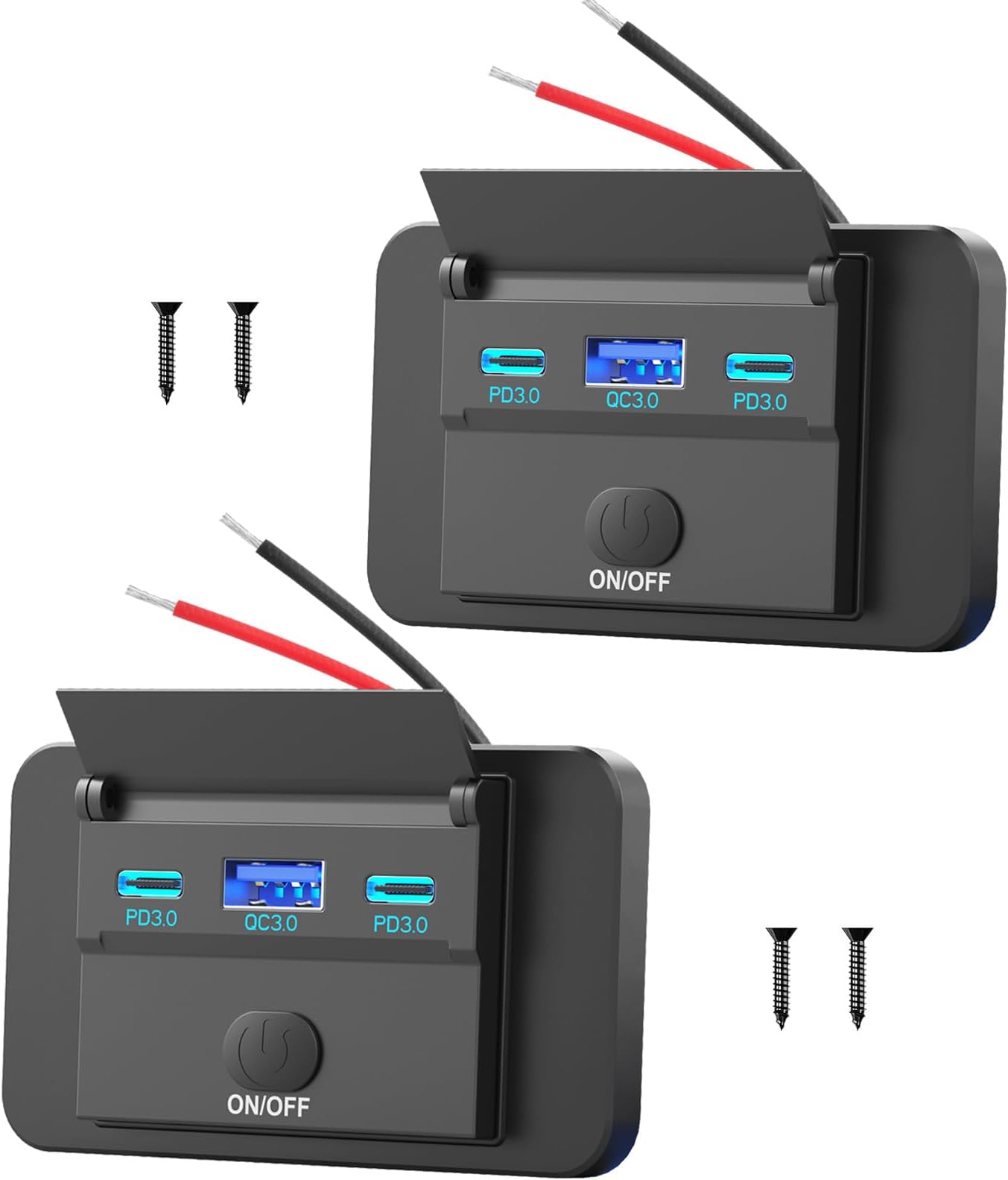 Amazon.com: Qidoe PD 20W Type-C and 18W QC3.0 USB Port Surface Mount ...