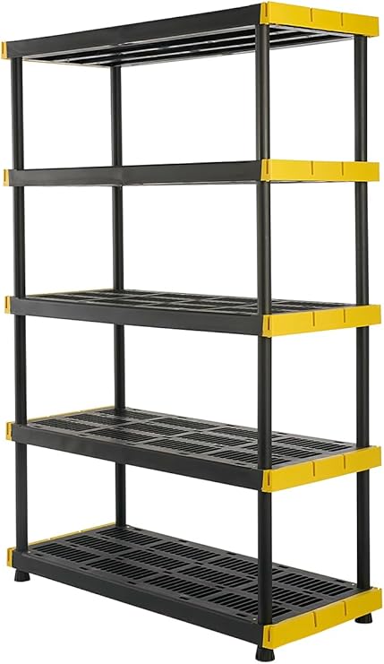 Amazon.com: CX Centrex Black & Yellow, 5-Tier Heavy Duty Plastic ...
