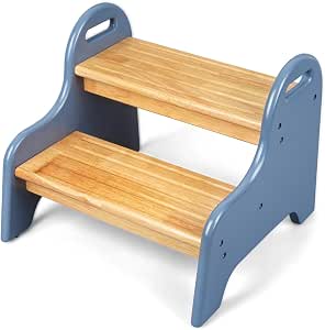 Amazon.com: StrongTek Kids 2 Step Stool, Rubber Wood Step for Children ...