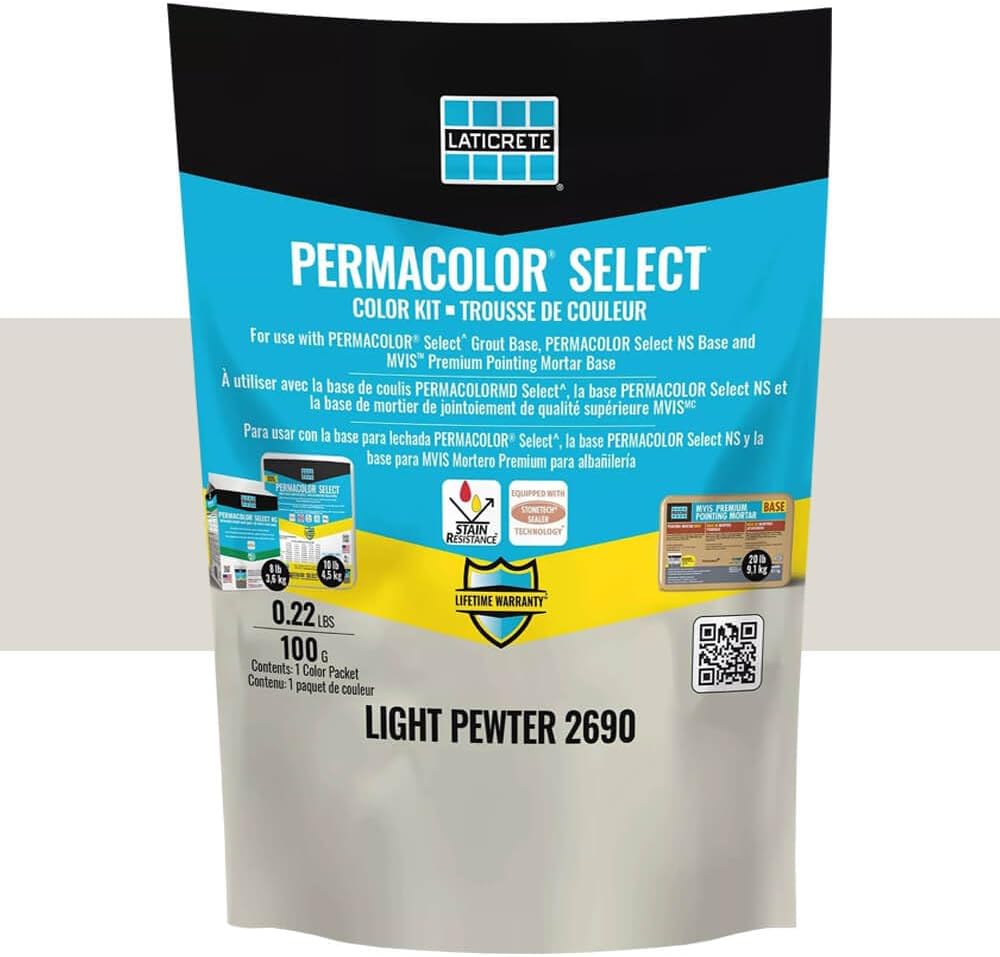Permacolor SELECT Grout Color Kit (40+ Colors Available) (Light Pewter ...