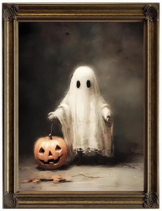 Amazon.com: Witchy Wall Art Print Gothic Hallowen Little Ghost and ...