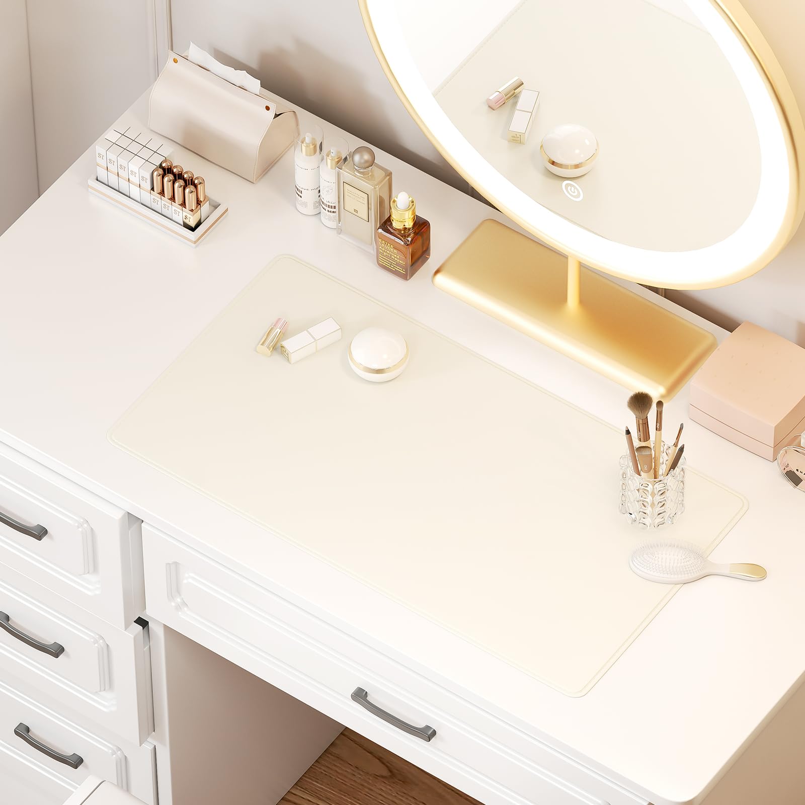 Amazon.com: Makeup Mat for Vanity, Dual-Sided Makeup Mat Waterproof ...