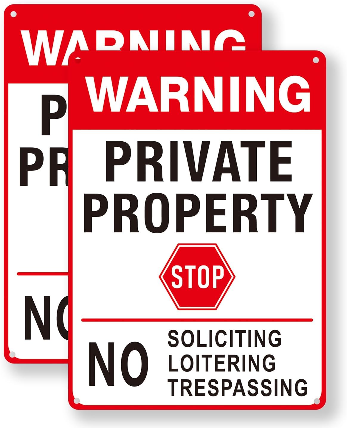 Amazon.com: Private Property No Soliciting Loitering Trespassing Sign ...