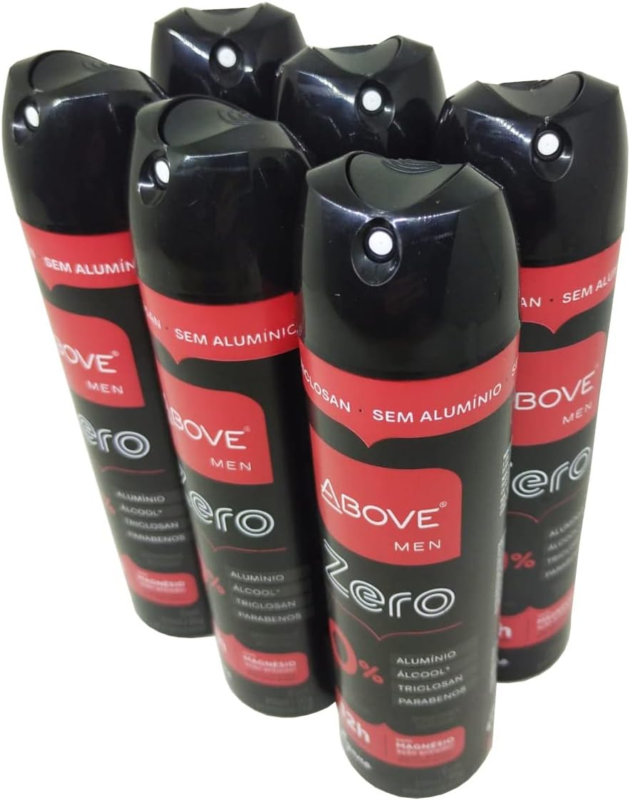 Kit 6 Desodorantes Above Zero Sem Alumínio Men -150ml/90g | Amazon.com.br