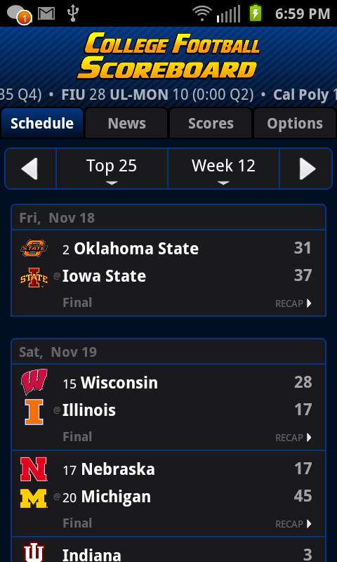 College Football Scoreboard Plus - App on Amazon Appstore