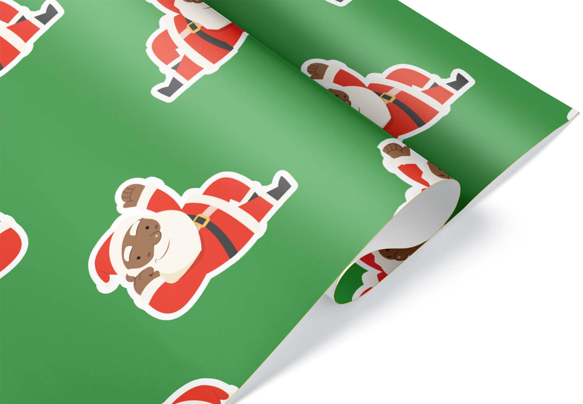 African American Santa Claus Wrapping Paper
