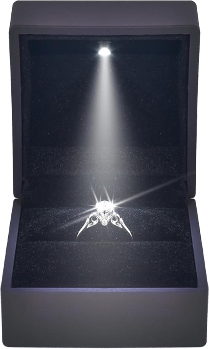 Amazon.com: Eveynsh Luxury LED Lighted Engagement Ring Box - Elegant ...