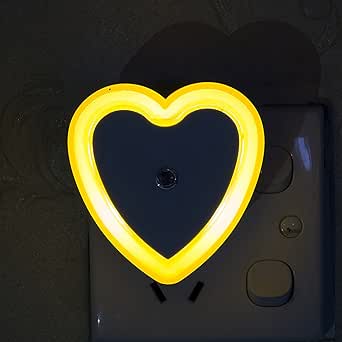 Heart Shape Night Light Intelligent Plug-in Sensor Light Night Control ...