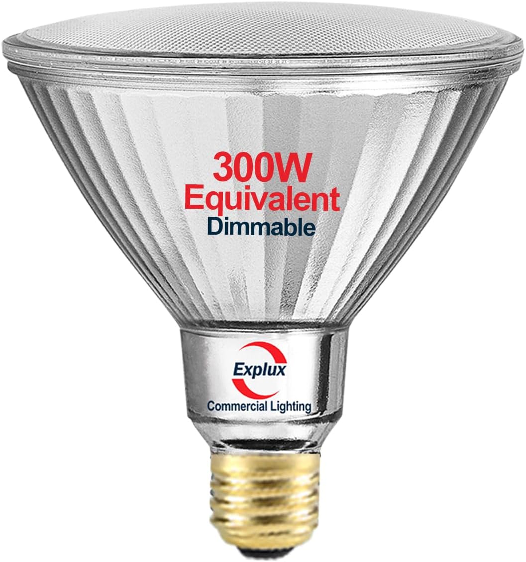 Explux 300 Watt Equivalent PAR38 LED Flood Light Bulbs, Ultra Bright ...