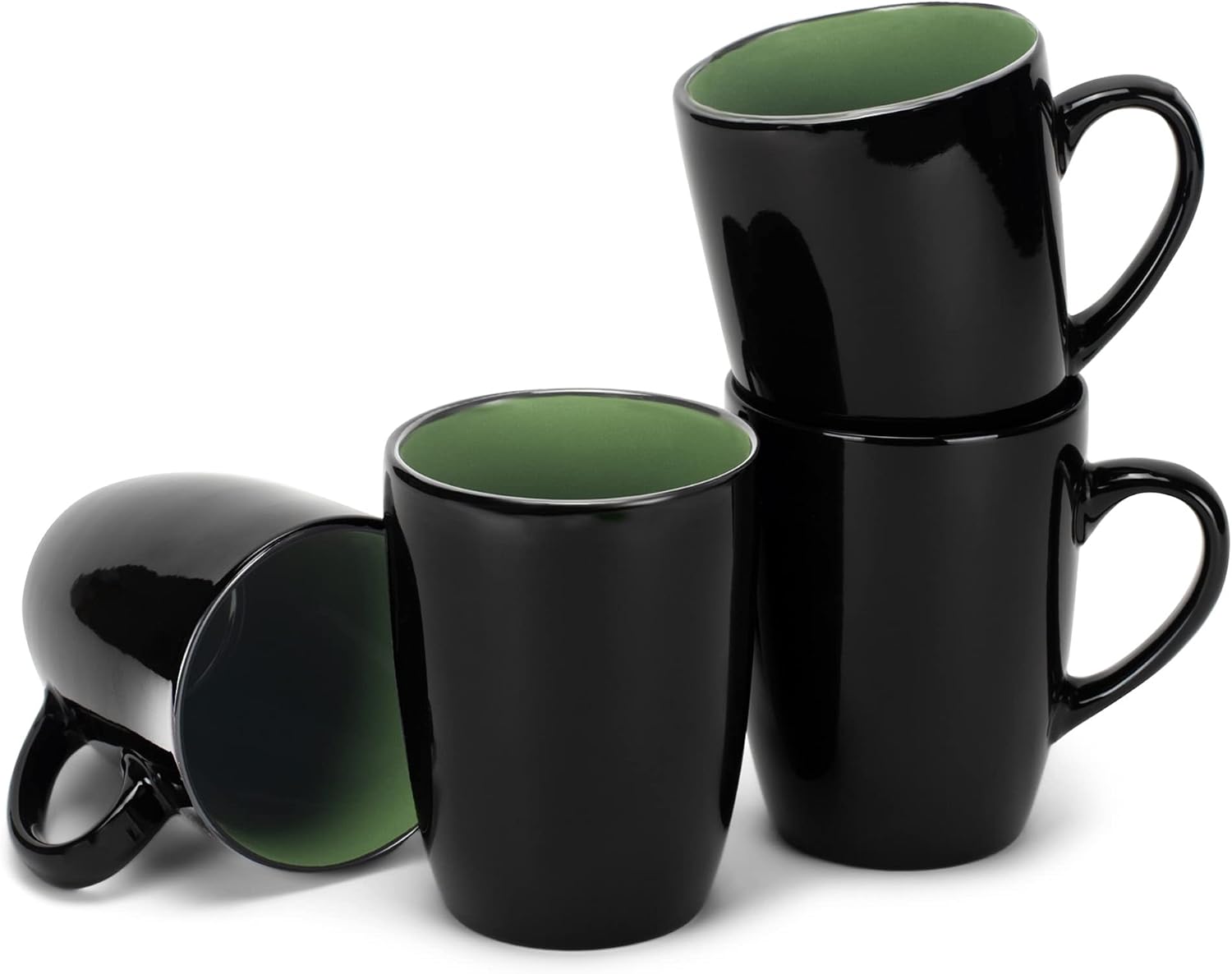 Amazon.com: Elanze Designs Color Pop Green Black Exterior 16 ounce ...