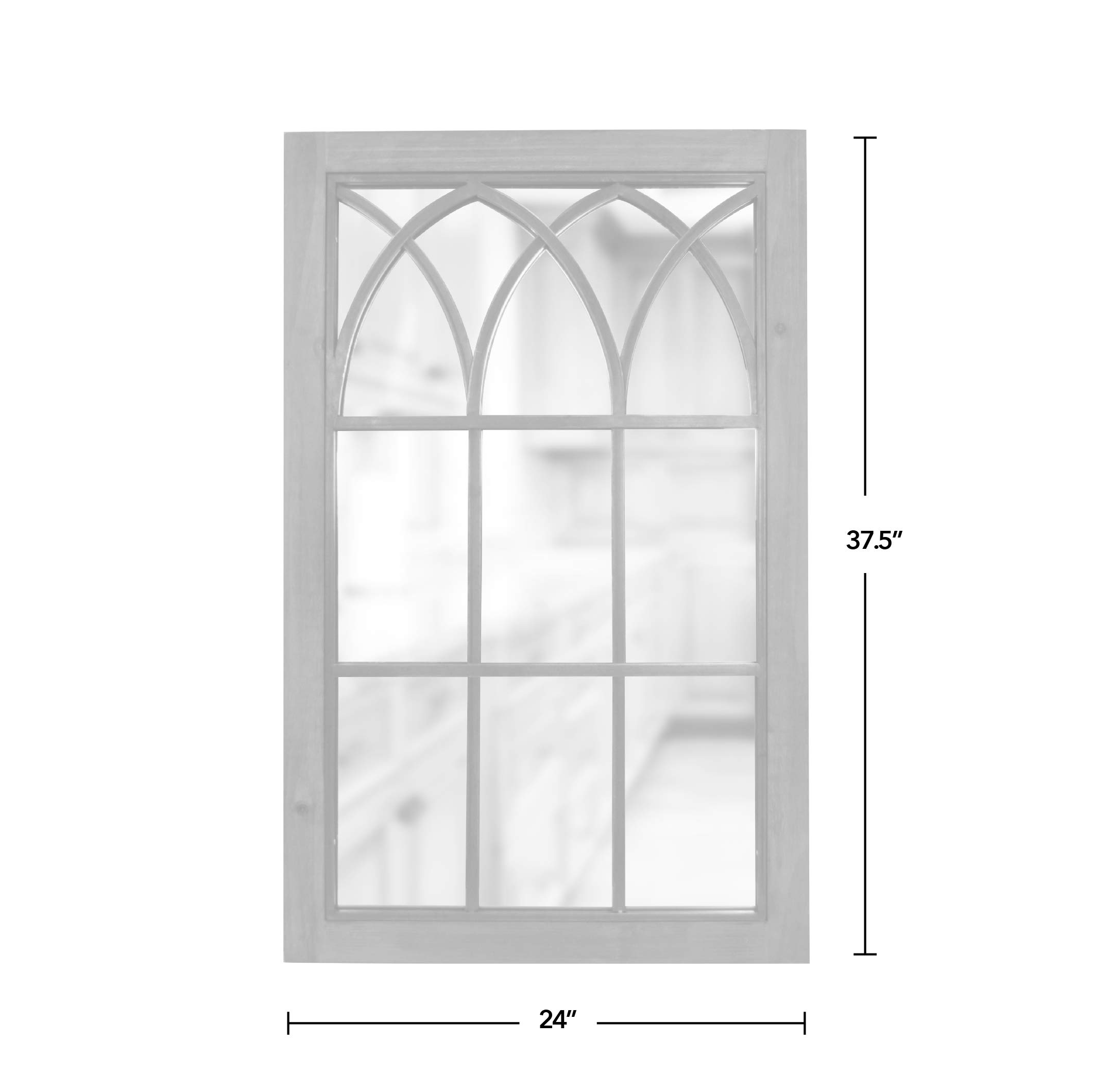 FirsTime & Co. Grandview Arched Window Mirror, 37.5"H x 24"W, Weathered ...