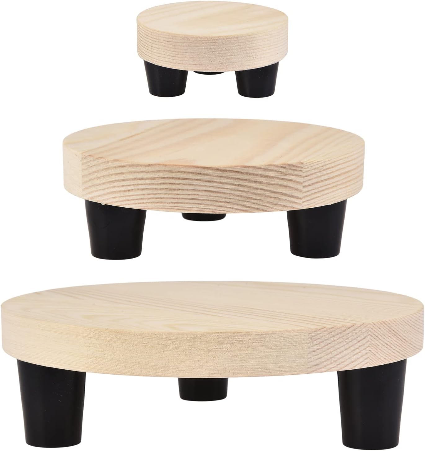 Amazon.com: AYOK Small Wood Plant Stand, 3 Pcs Wooden Stool Display ...