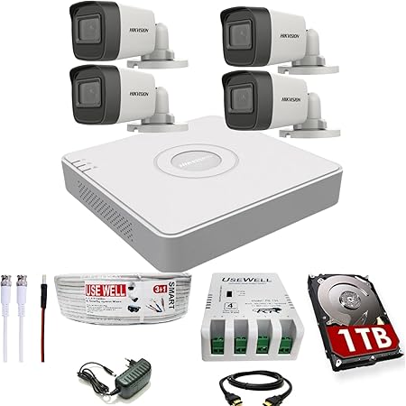 Buy HIKVISION 4 Channel DVR with 5MP 4 Bullet Cameras with Audio ...
