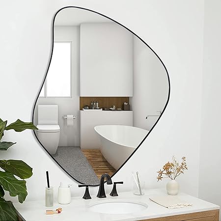 Amazon.com: DAOYIJIAJU Irregular Mirror, Asymmetrical Mirror, 34"x26.4 ...