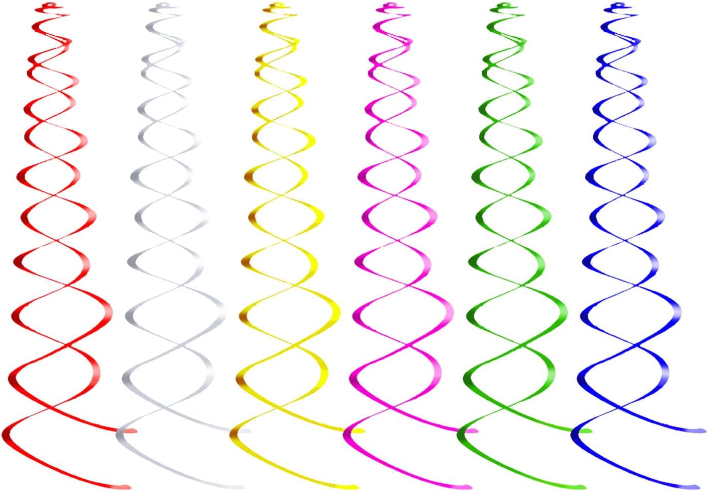 Amazon.com: 12 Pieces Hanging Swirl Decorations Plastic Streamer Party ...