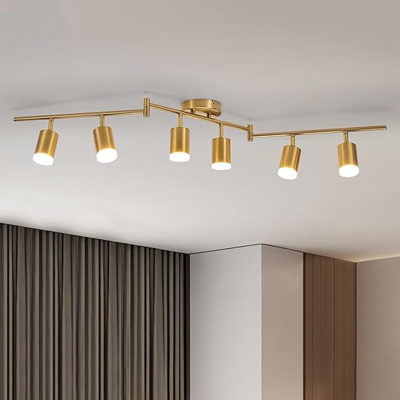 Gr4tec 6 Light Track Lighting, Gold Track Lighting Fixtures Ceiling ...