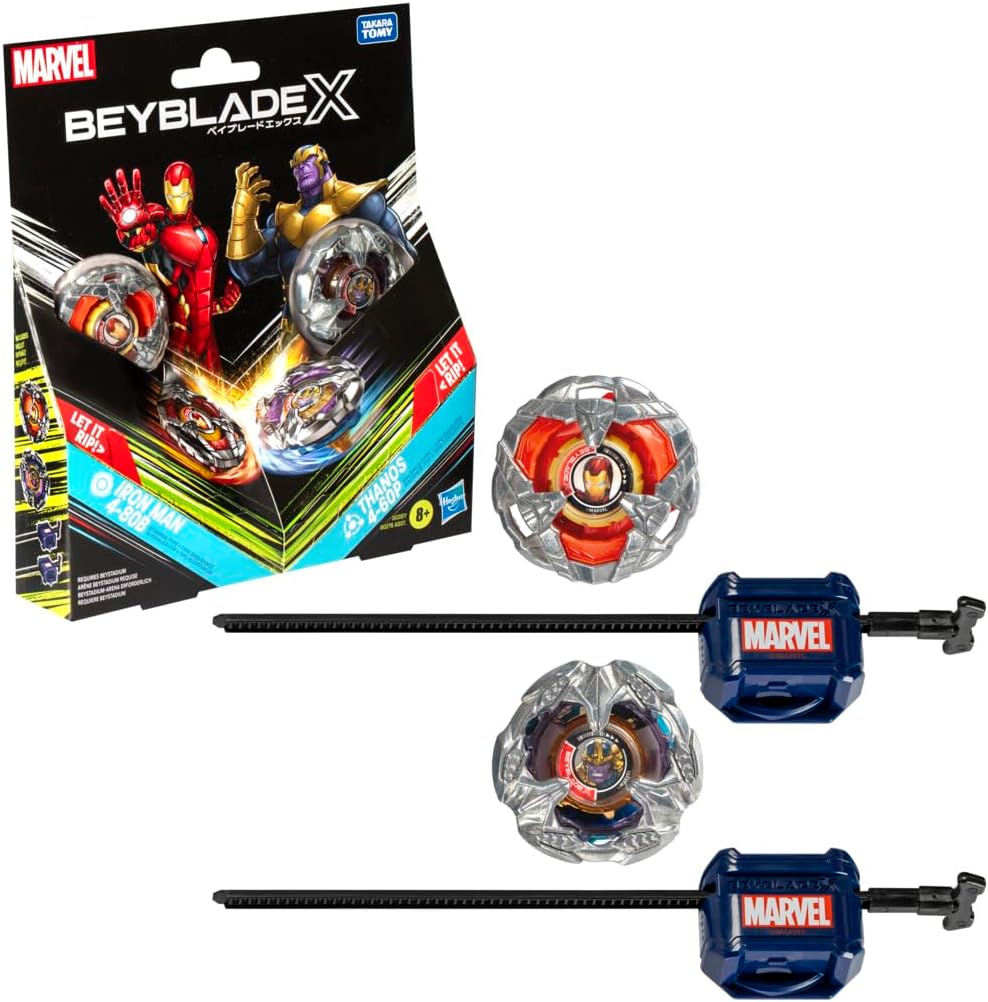 Amazon.com: Beyblade X, Marvel Collab, Iron Man 4-80B vs.Thanos 4-60P ...