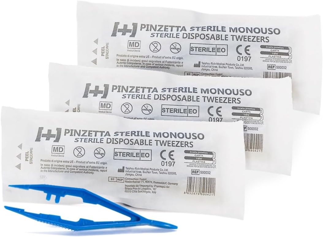 Pharma[+] 3 pcs Medical Tongs STERILE Plastic Disposable Polypropylene ...